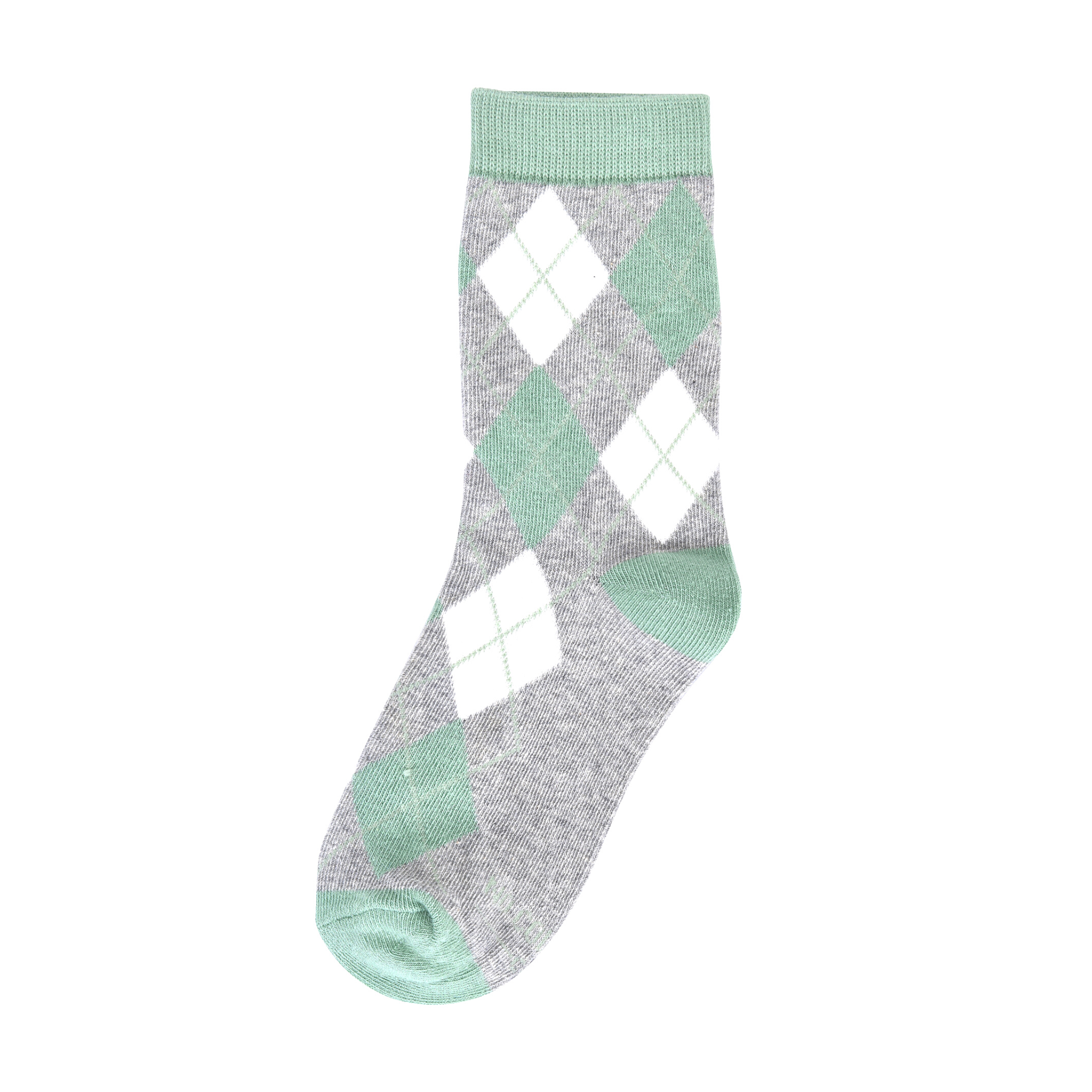 Sage Green Argyle Kids Socks | No Cold Feet Co